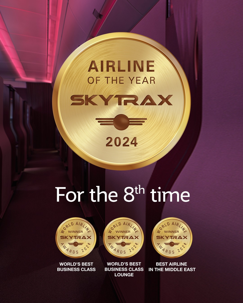 Qatar Airways Secures the ‘Airline of the Year’ Title from Skytrax, Returning to the Top for an ...